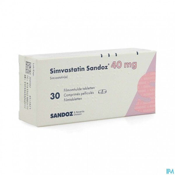 Simvastatin Sandoz 40mg Comp 30 Alu/pvc | Apotheek Sollie